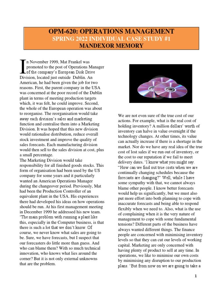 OPMT - 620 Case #1 | PDF | Personal Computers | Turnitin