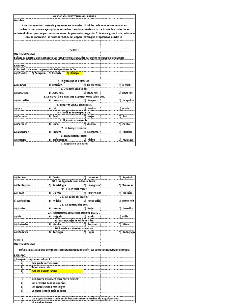 Test Terman - Merril | PDF