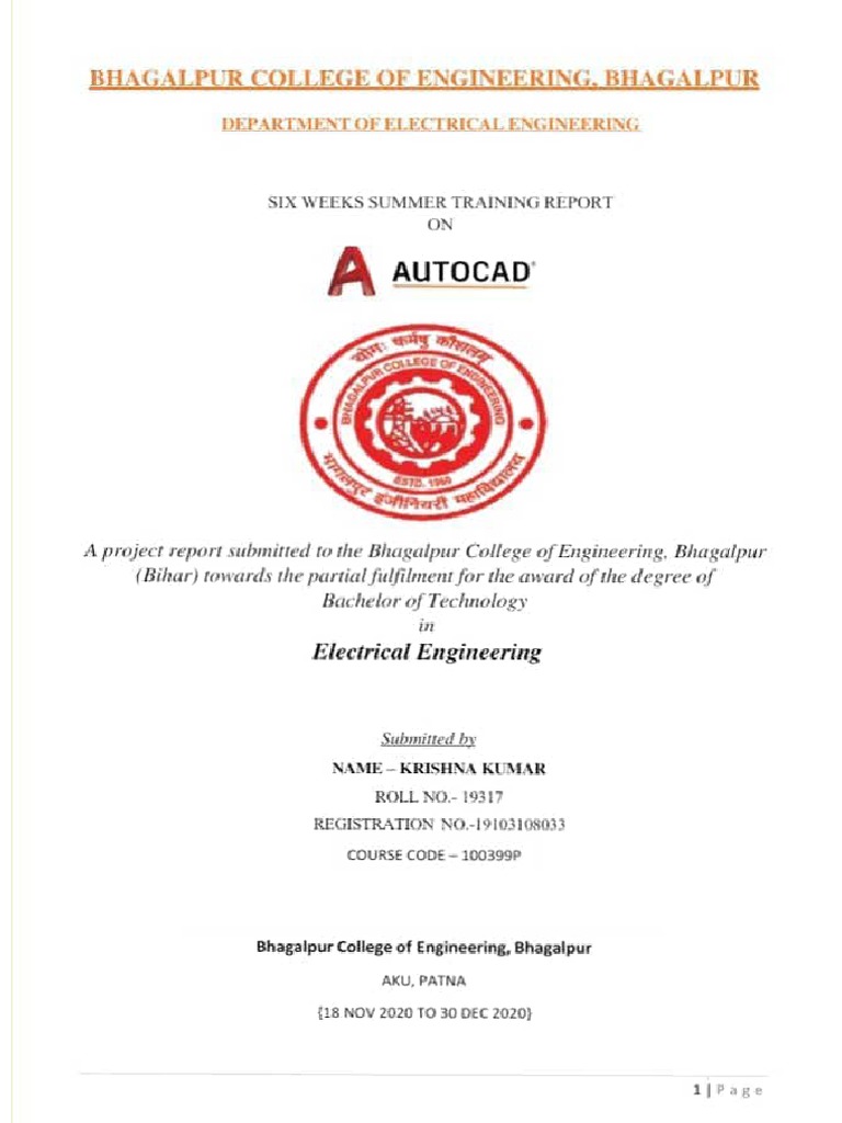 Project Report AutoCAD | PDF