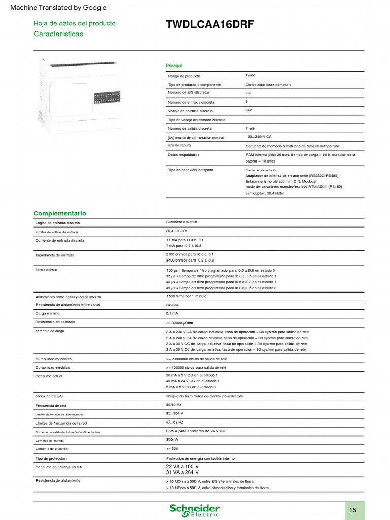 Schneider - Electric TWDLCAA16DRF Datasheet | PDF | Resistor ...