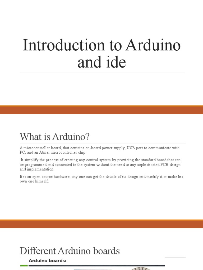 Introduction To Arduino and Ide | PDF | Arduino | Microcontroller