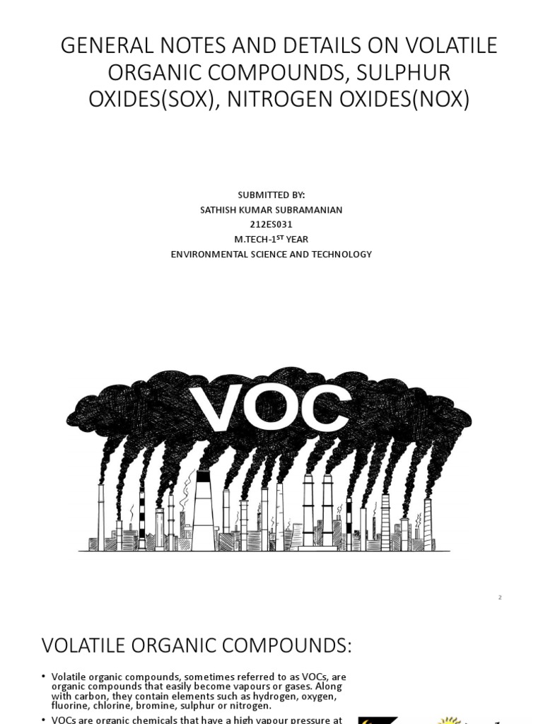 VOCs, SOx, and NOx Overview | PDF | Volatile Organic Compound ...