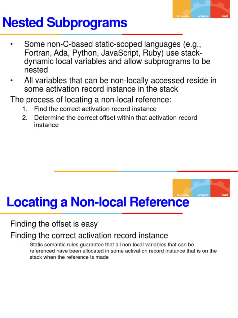 Nested Subprograms | PDF | Variable (Computer Science) | Scope ...