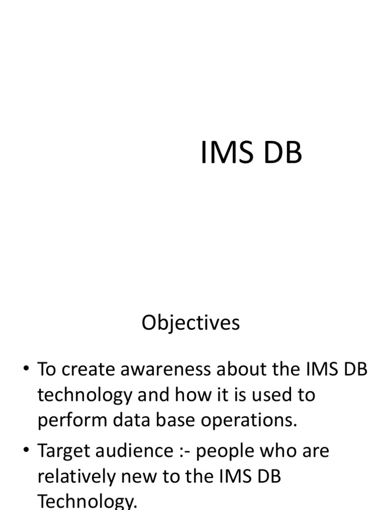 Ims Db Courseware Mainframes Online Training Pdf Databases Data