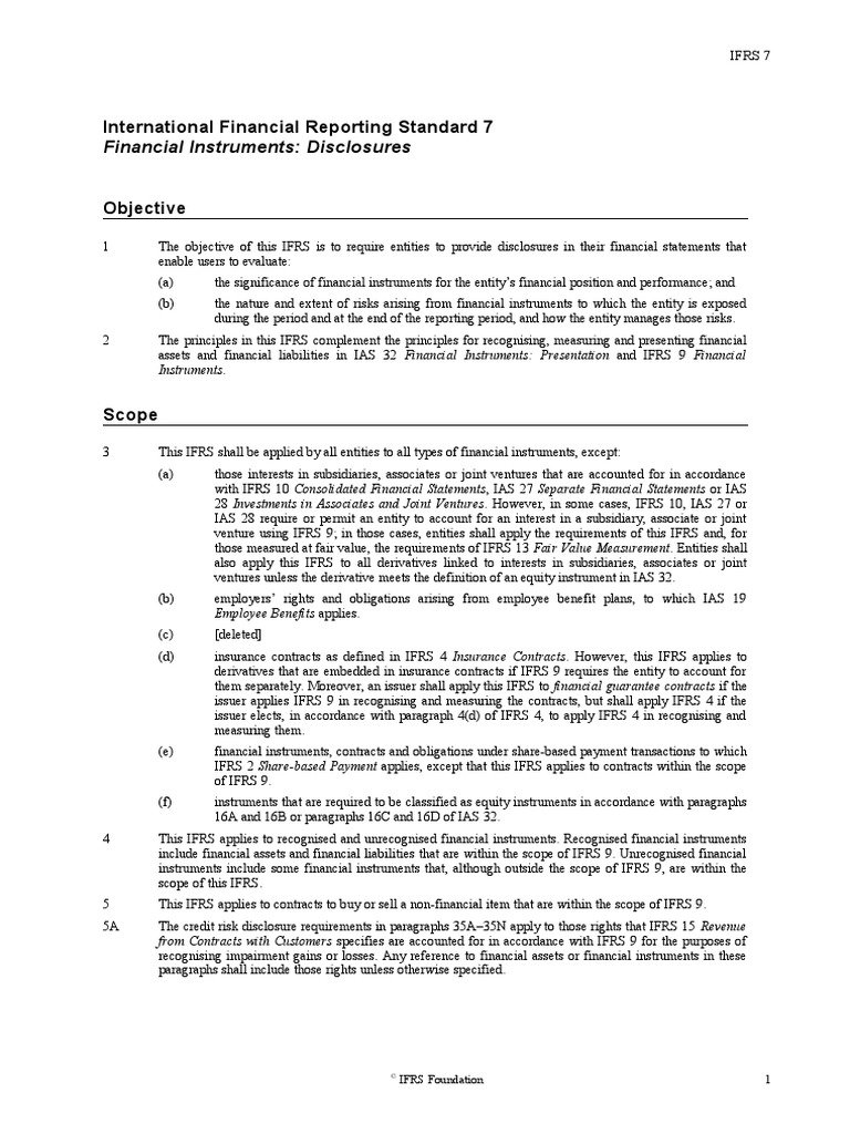 Ifrs 7 | PDF | Fair Value | International Financial Reporting Standards