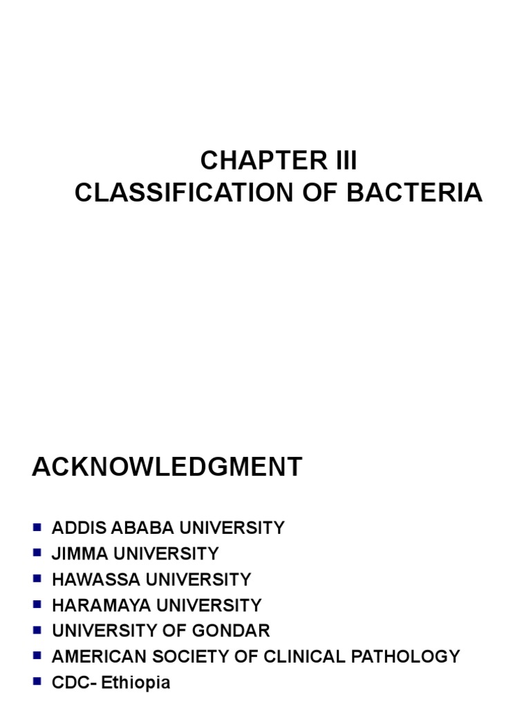 Chapter III Classification of Bacteria | PDF | Bacteria | Dna