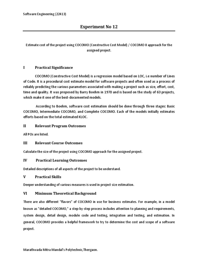 Experiment No 12: I Practical Significance | PDF | Software Engineering | Computing