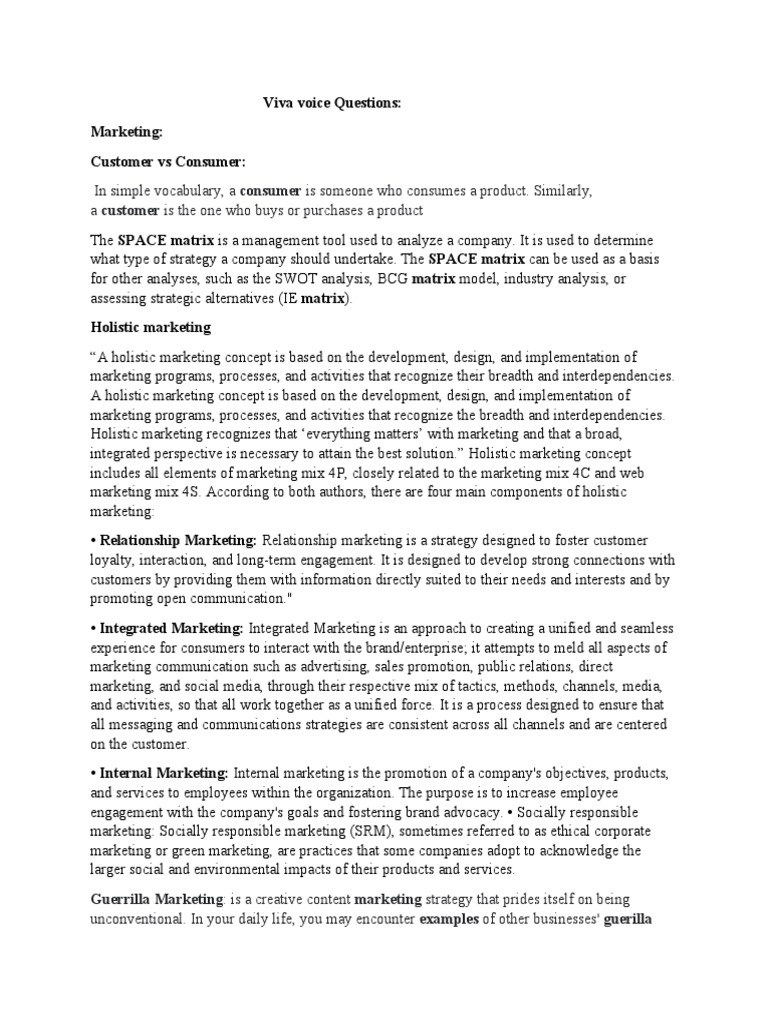 Viva Voice Questions | PDF | Marketing | Pricing