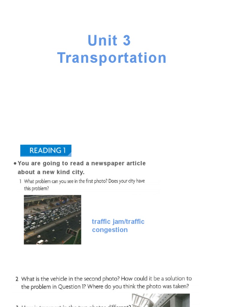 Unit 3 Reading 1 | PDF | Rapid Transit | Public Transport