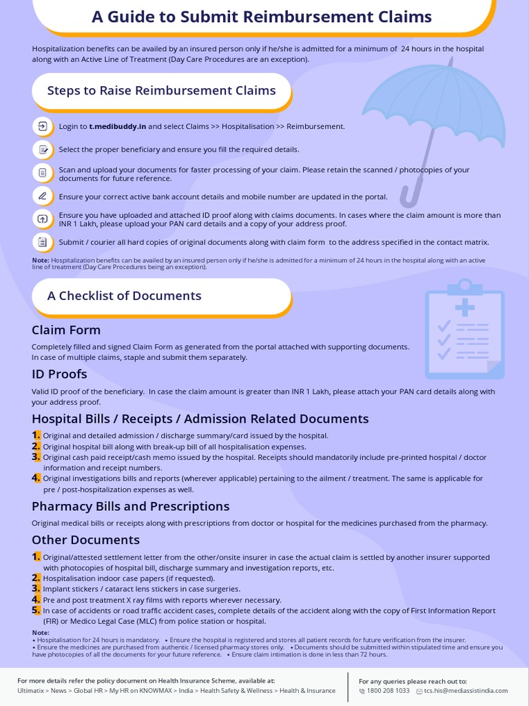 TCS Health Insurance - Hospitalisation Claim Reimbursement Guidelines ...