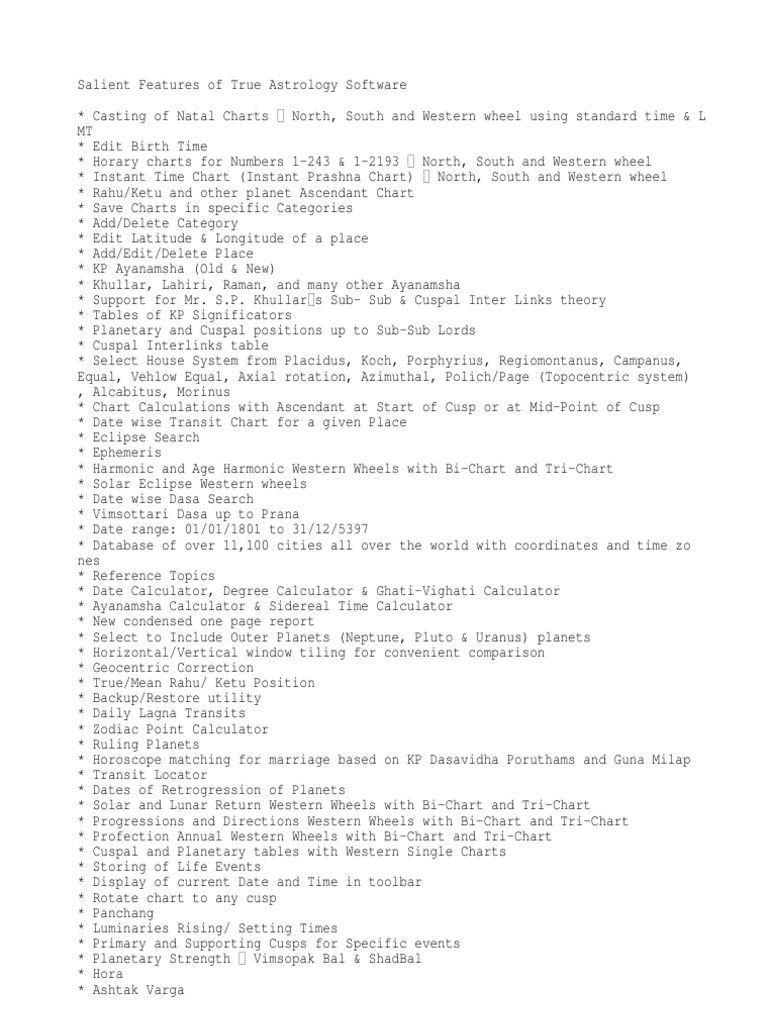 True Astrology Software | PDF | Horoscope | Microsoft Windows