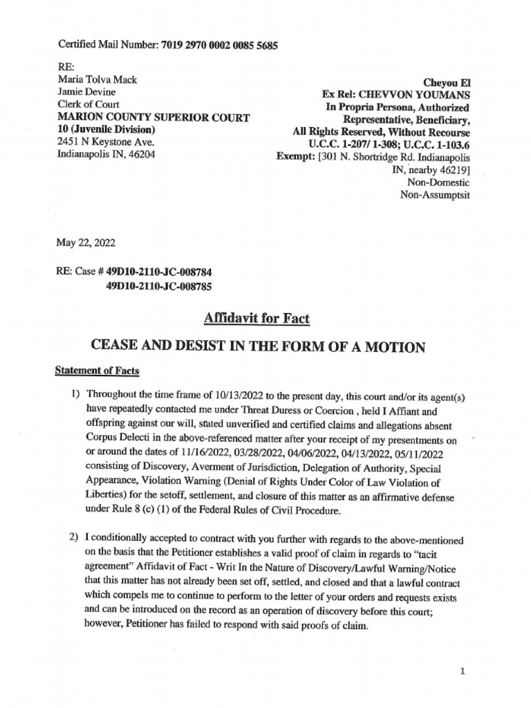 !!!public Records Notice!!! Affidavit For Fact - Cease and Desist in ...