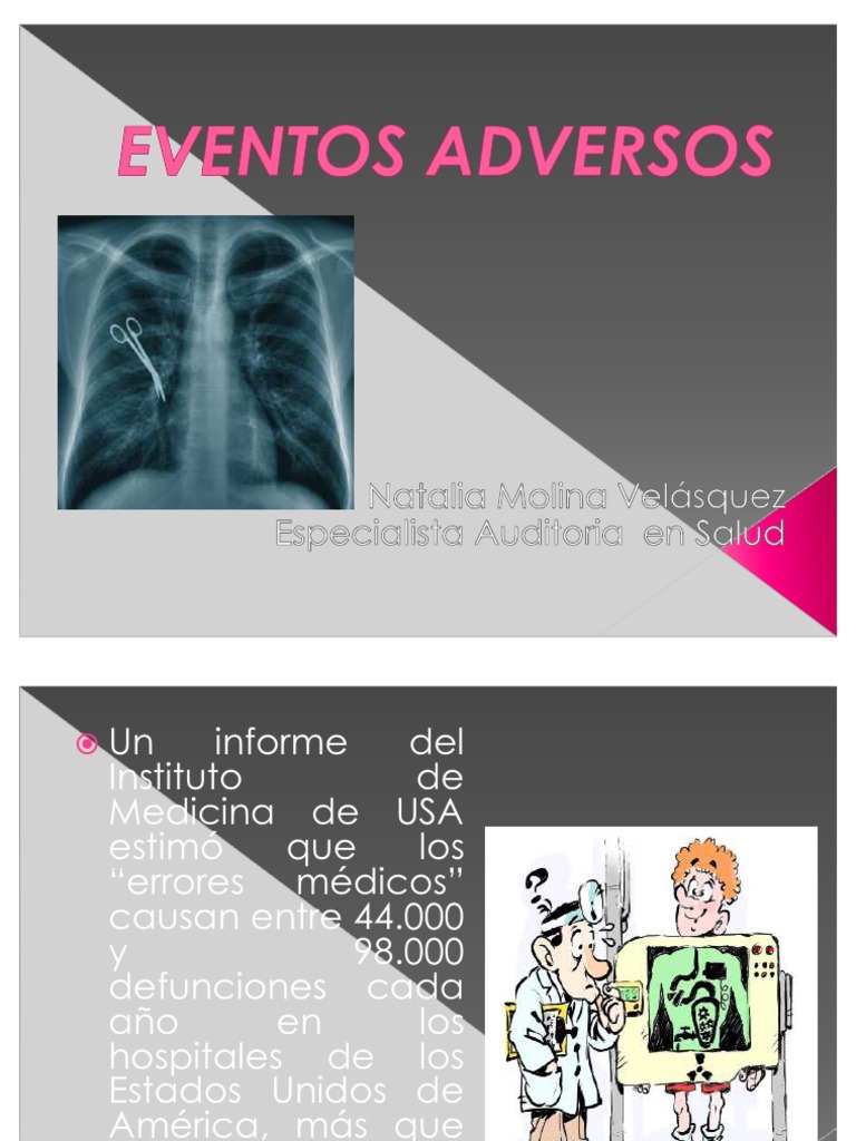 Diapositivas EVENTOS ADVERSOS | PDF | Hospital | Calidad (comercial)