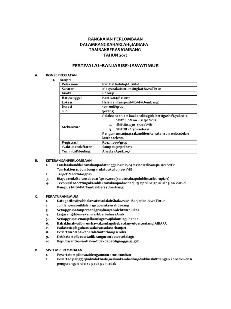 Festival Al Banjari Se Jawa Timur | PDF