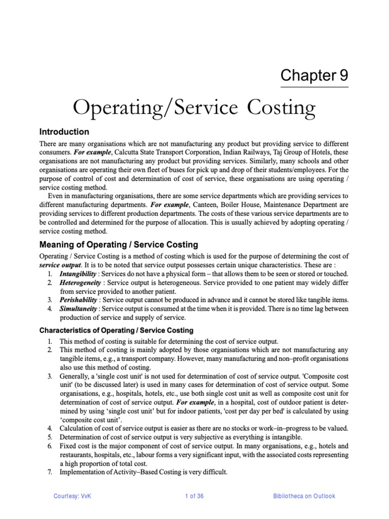 Understanding Service Costing Methods | PDF | Salary | Depreciation