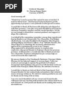 Vote of Thanks Speech Examples | PDF | Public Speaking | Birthdays