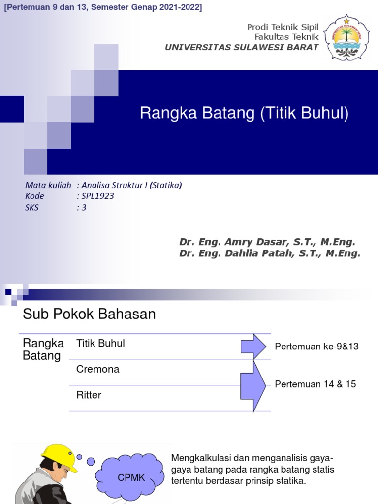 Pertemuan 9 Statika - Rangka Batang Titik Buhul | PDF