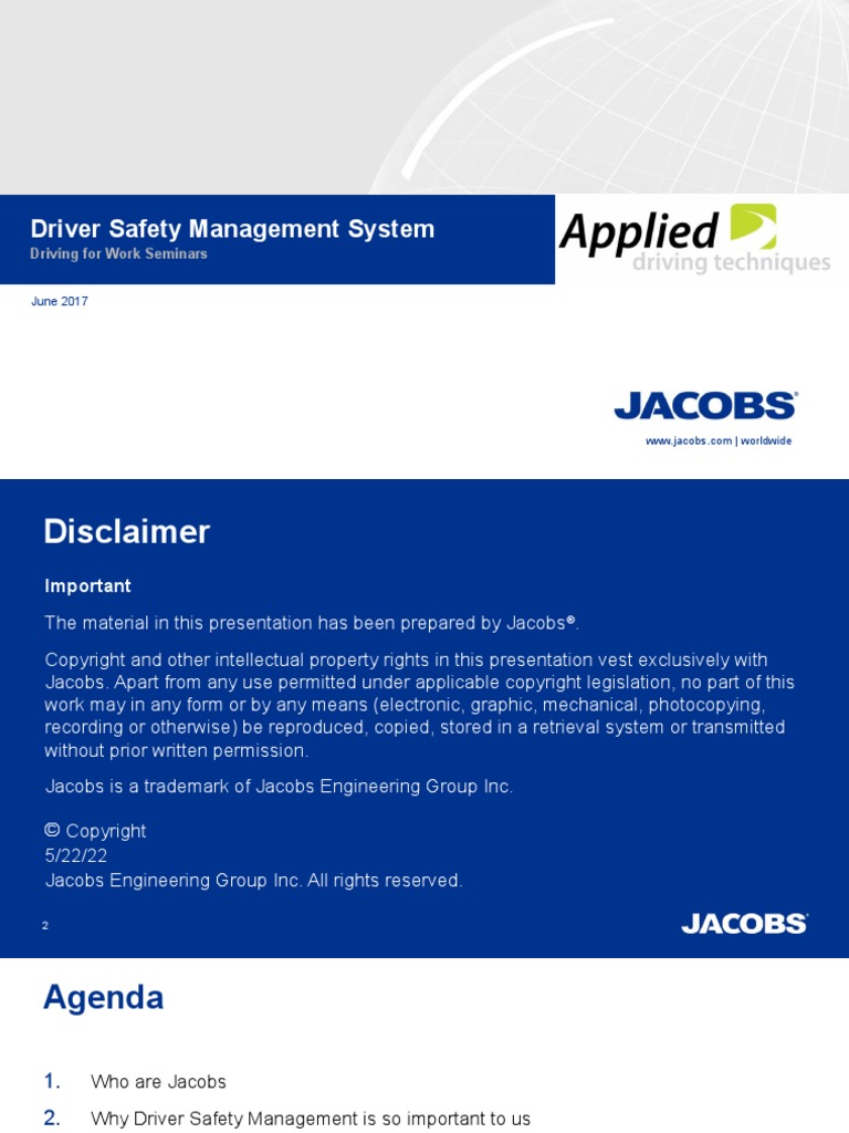 Driver Safety Management System: Driving For Work Seminars | PDF | Road ...