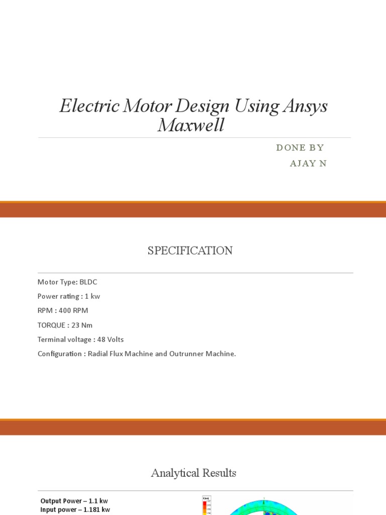 Electric Motor Design Using Ansys Maxwell | PDF