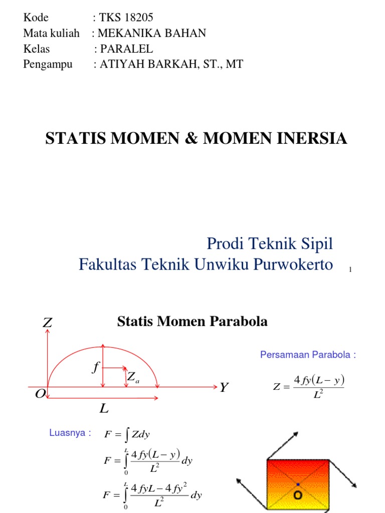 Mekanika Bahan: Momen & Inersia | PDF