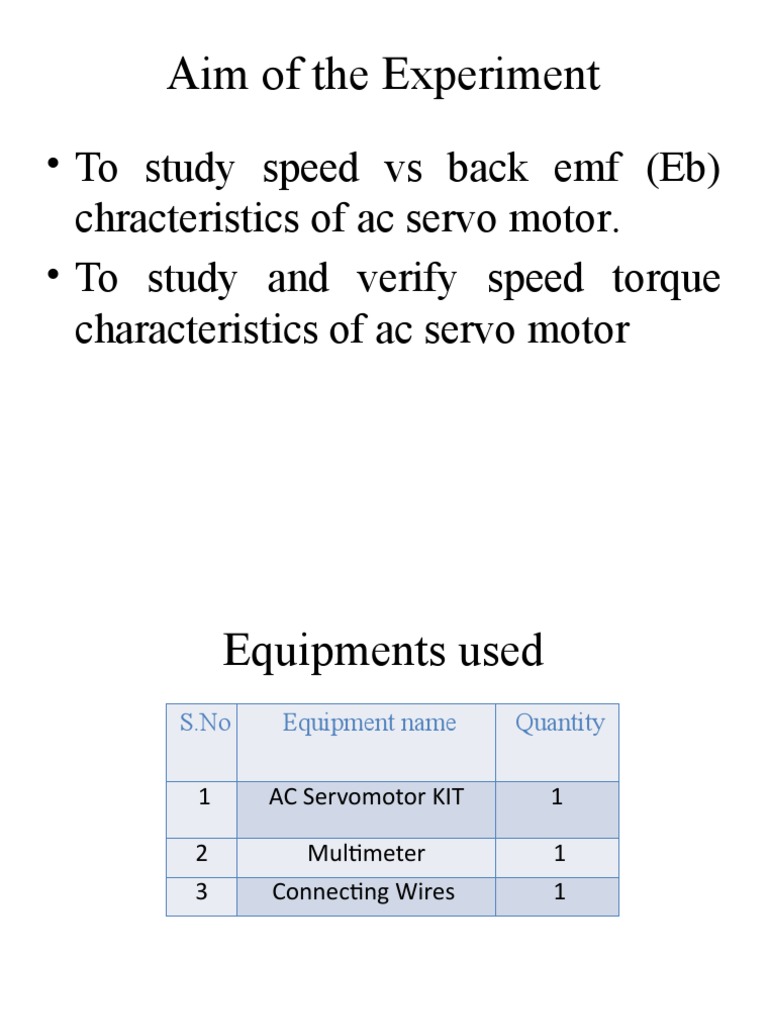 Ac Servo Motor Lab | PDF | Electric Motor | Alternating Current