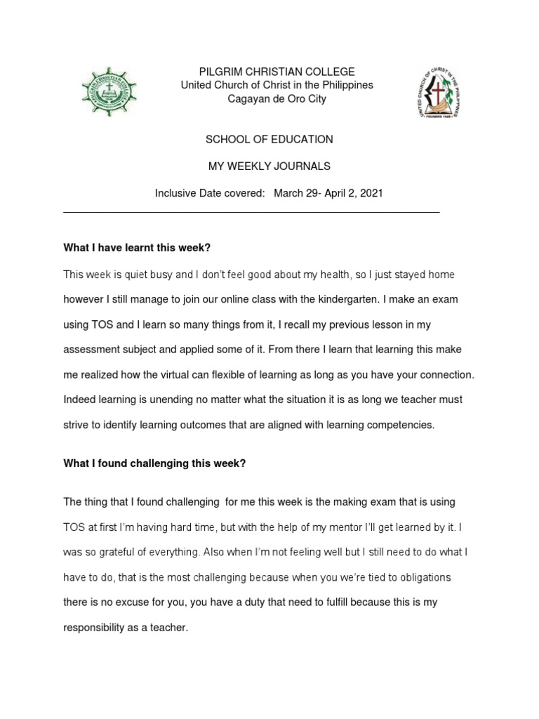 11thST-WEEKLY-JOURNAL-March29 - April 2 | PDF