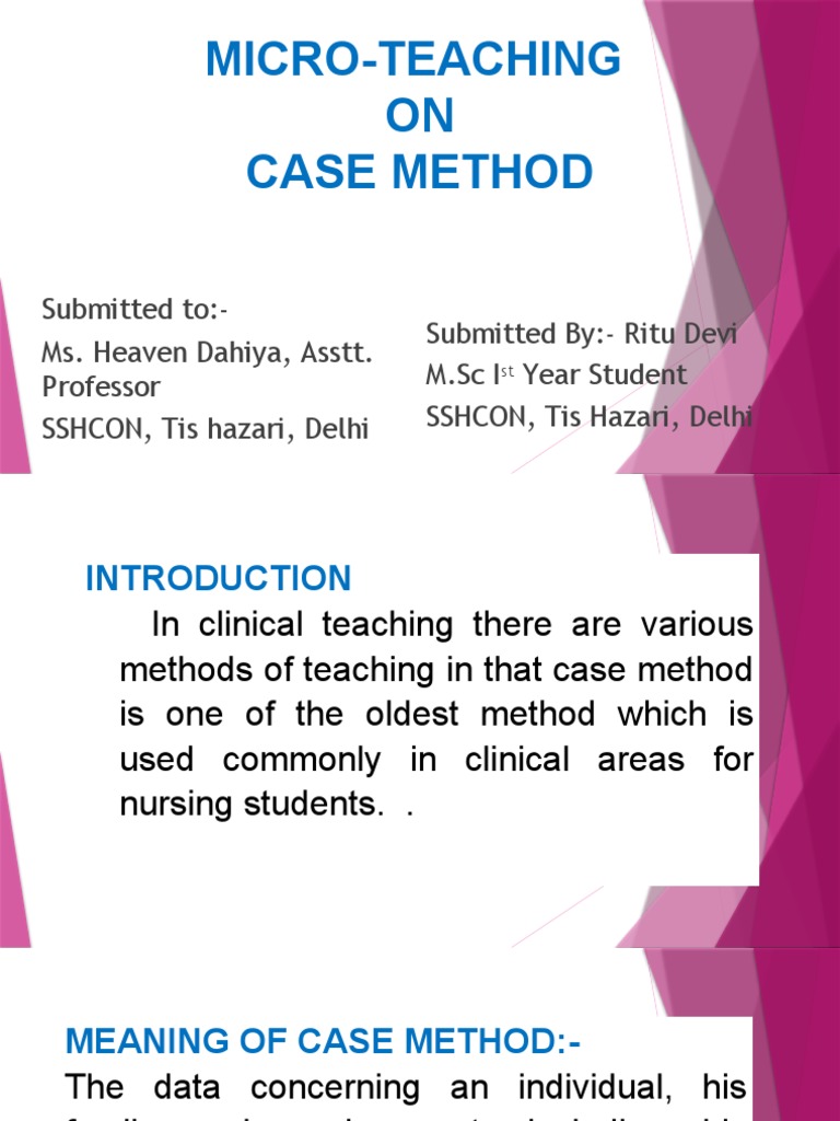 Case Method of Clinical Teaching | PDF | Analysis | Nursing
