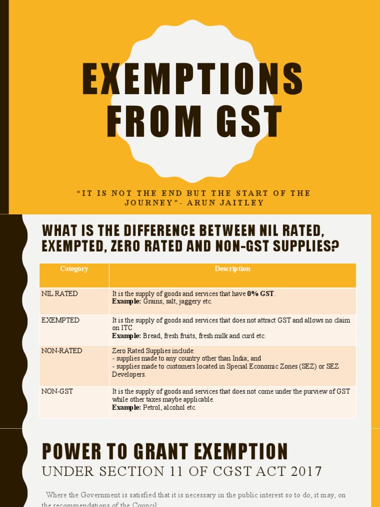 Exemptions From GST: "It Is Not The End But The Start of The Journey ...
