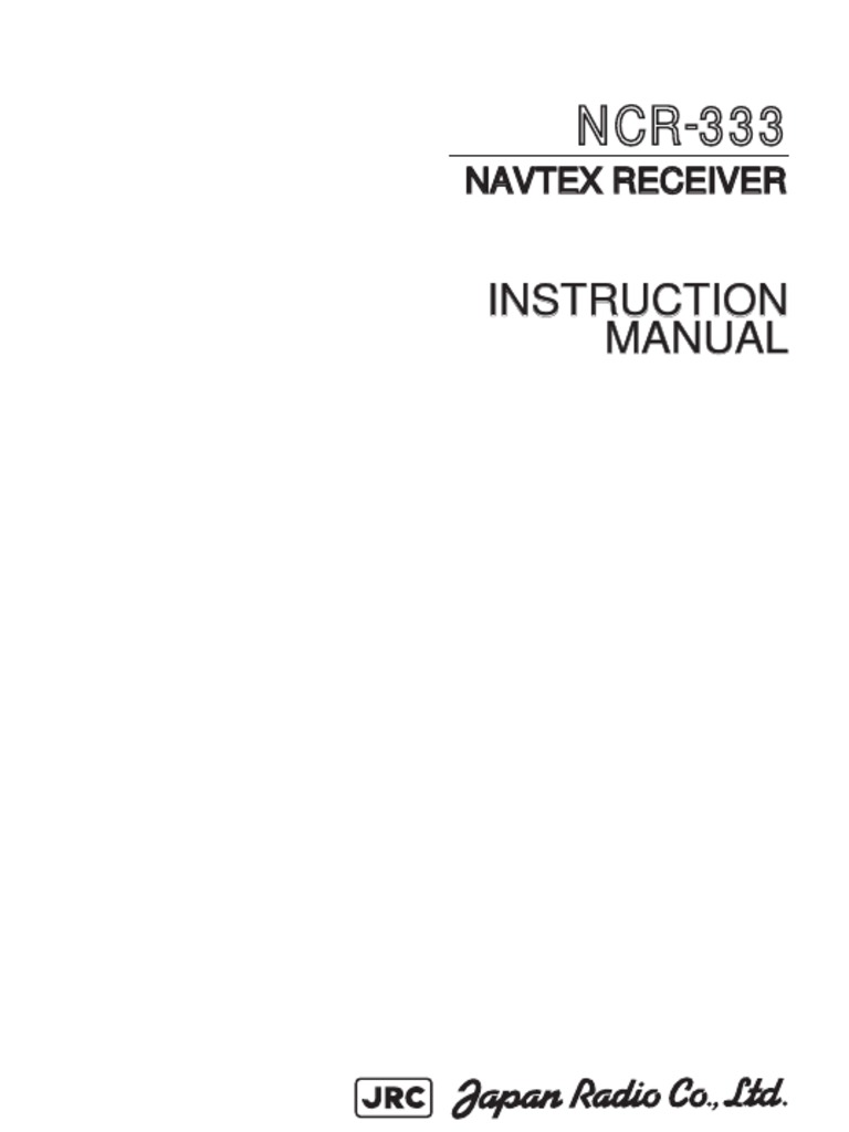 Navtex-JRC Ncr-333 User Manual | PDF | Electrical Engineering ...