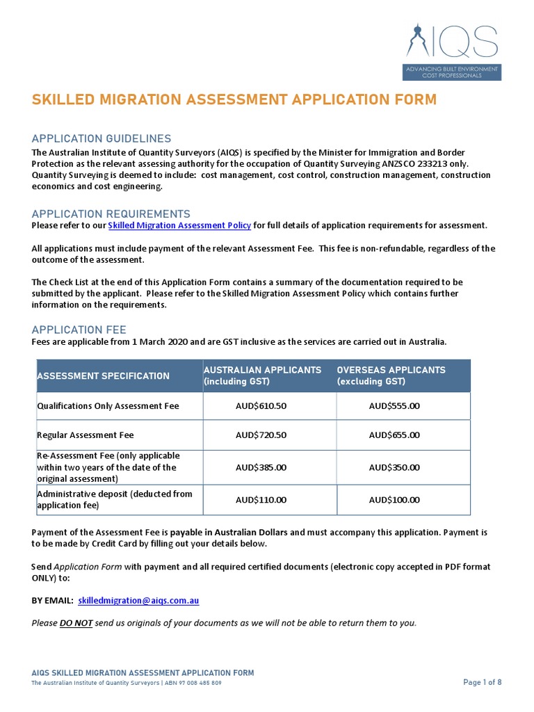 Skilled Migration Assessment Application Form 2022 | PDF | Identity ...