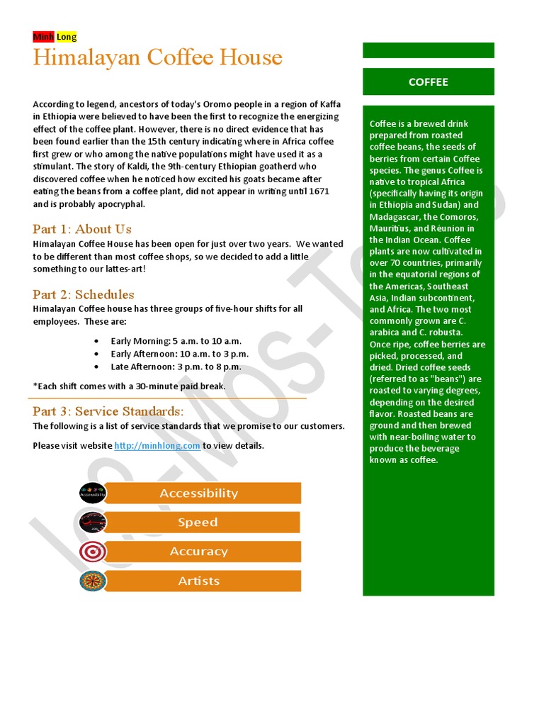 Himalayan Coffee House: Part 1: About Us | PDF | Coffee | Drink