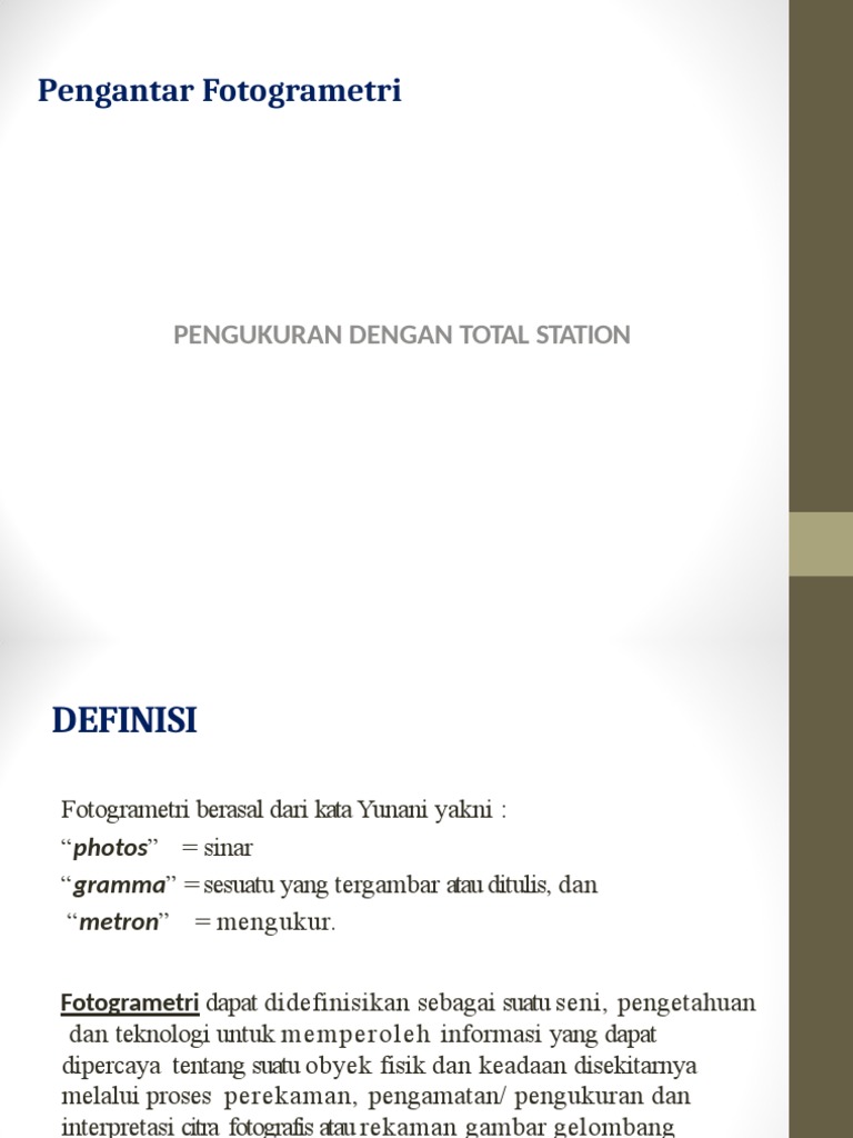 Fotogrametri: Pengukuran dan Pemetaan | PDF