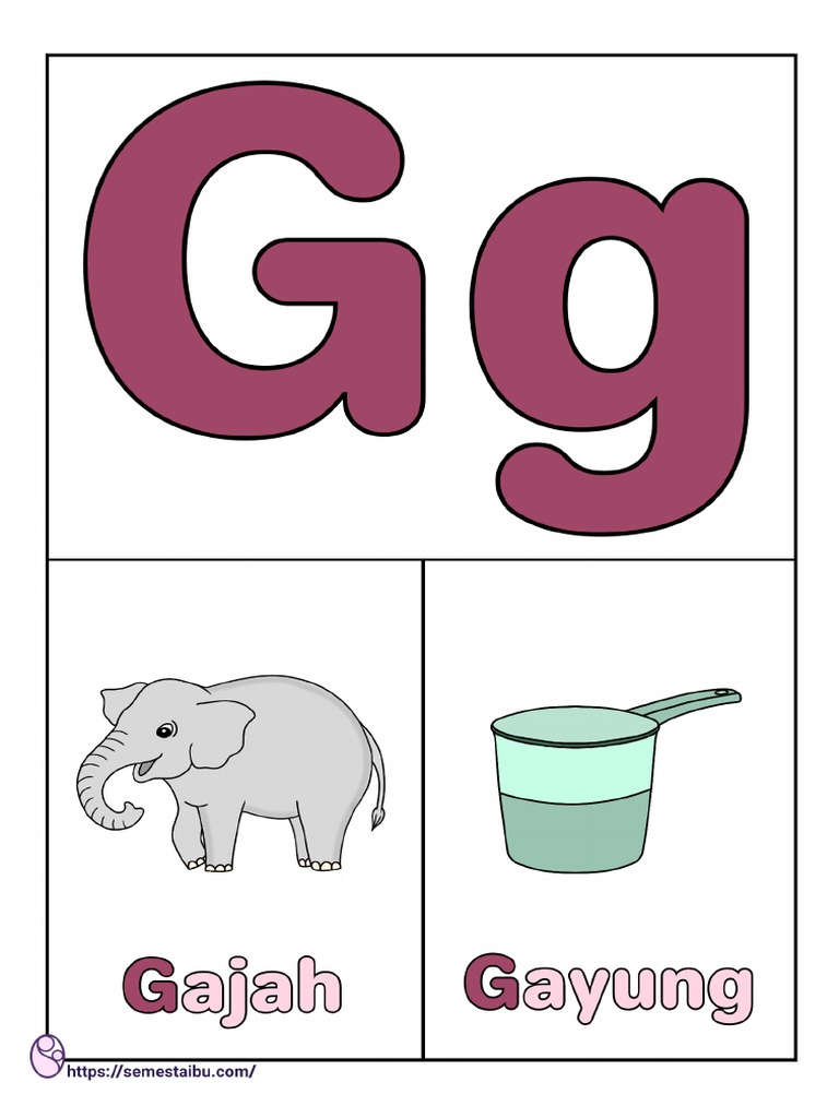 Mengenal Huruf Flashcard Anak G | PDF