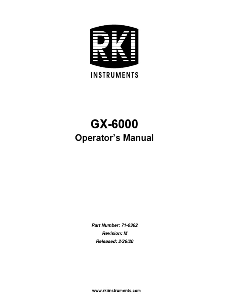 GX 6000 Manual | PDF