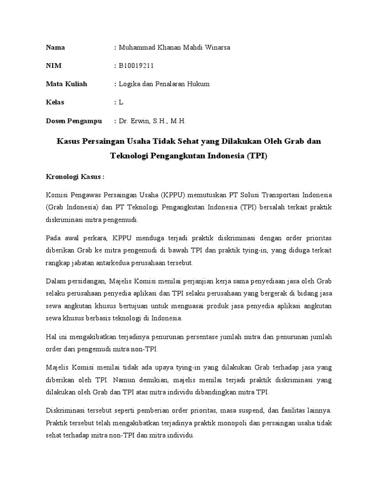 Kasus Diskriminasi Grab dan TPI 2023 | PDF