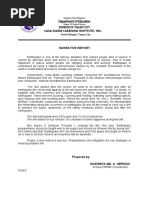 1st Quarter NSED - NARRATIVE REPORT - PAKU NATIONAL HIGH SCHOOL | PDF ...