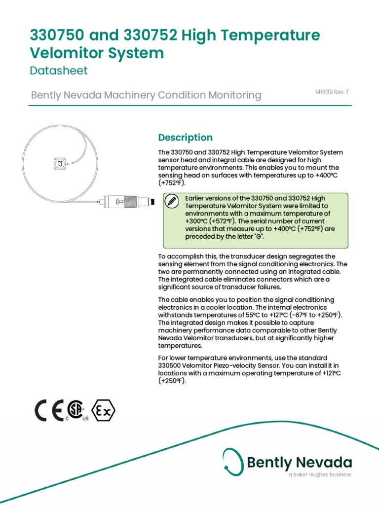 and 330752 High Temperature Velomitor System Datasheet - 141639 | PDF ...