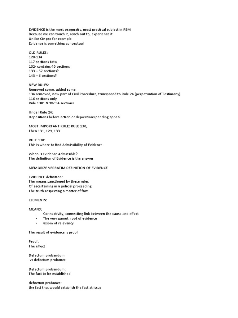 An Overview of the Philippine Rules of Evidence: Key Concepts, Cases ...