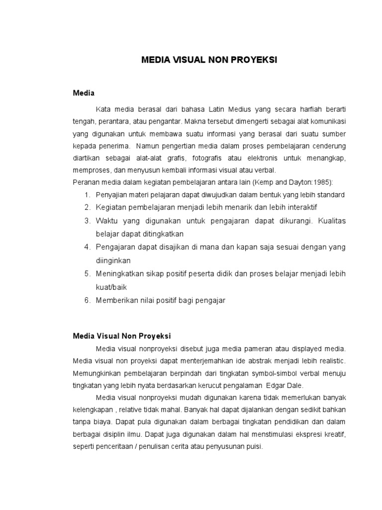 Media Visual Non Proyeksi | PDF