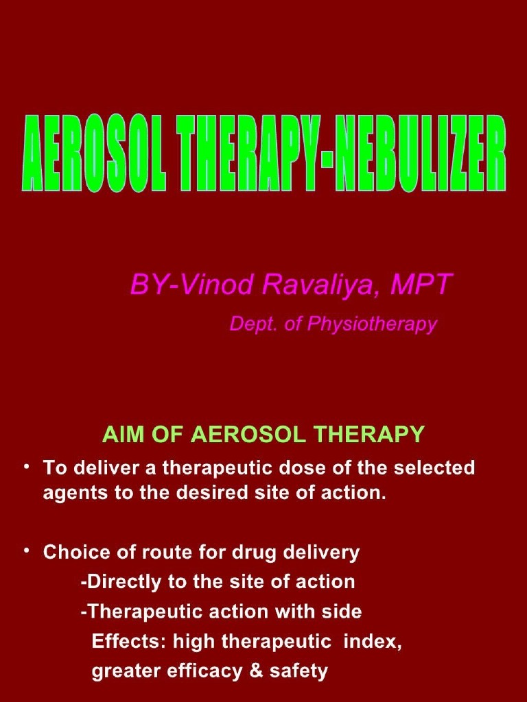 Aerosol Therapy | PDF