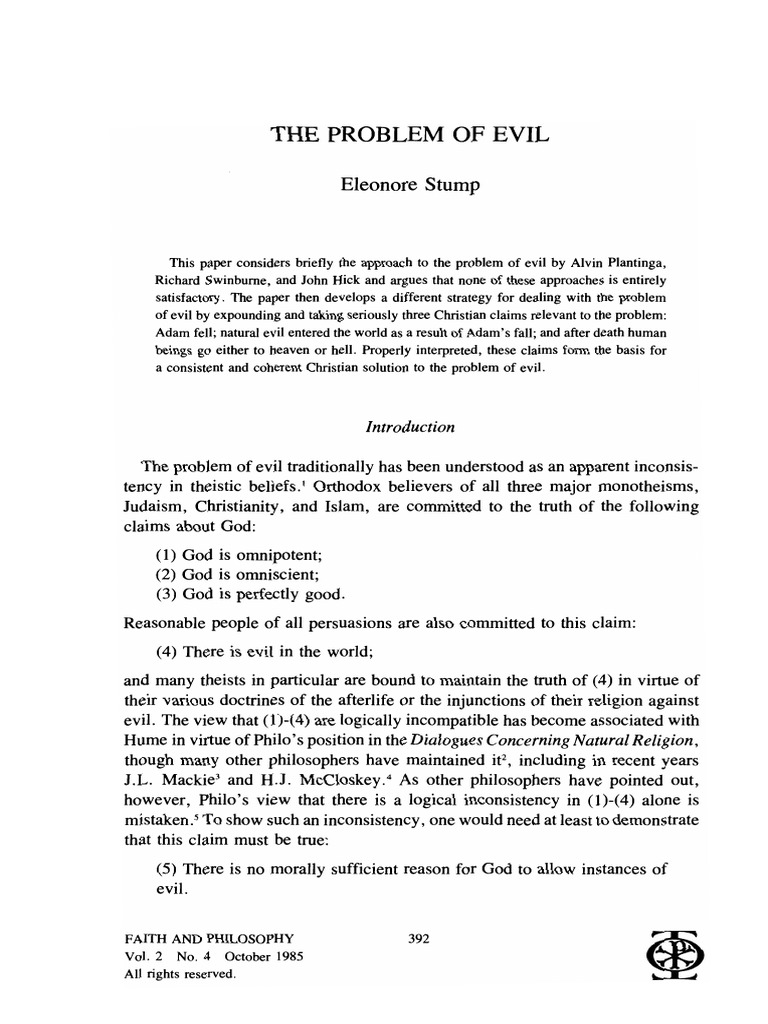 Problem of Evil | PDF | Problem Of Evil | Free Will