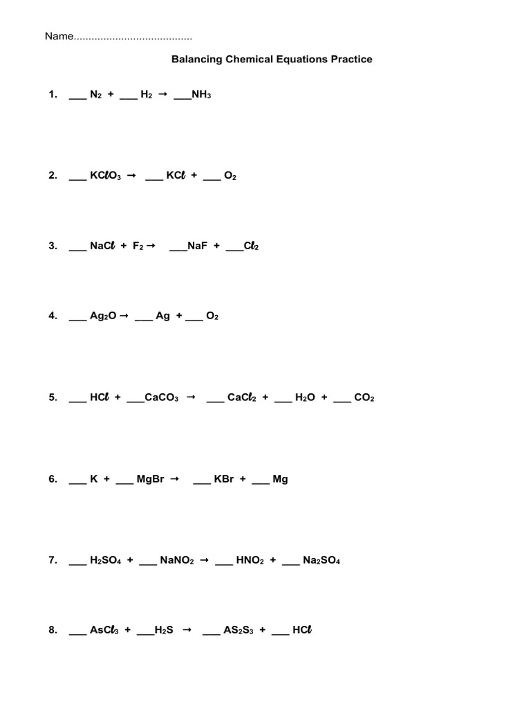Balancing Eq Practice | PDF