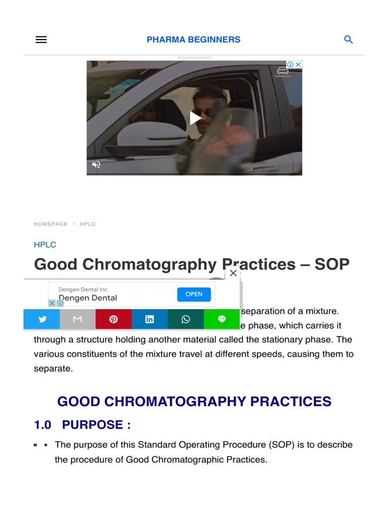Good Chromatography Practices - SOP & Guideline - Pharma Beginners ...