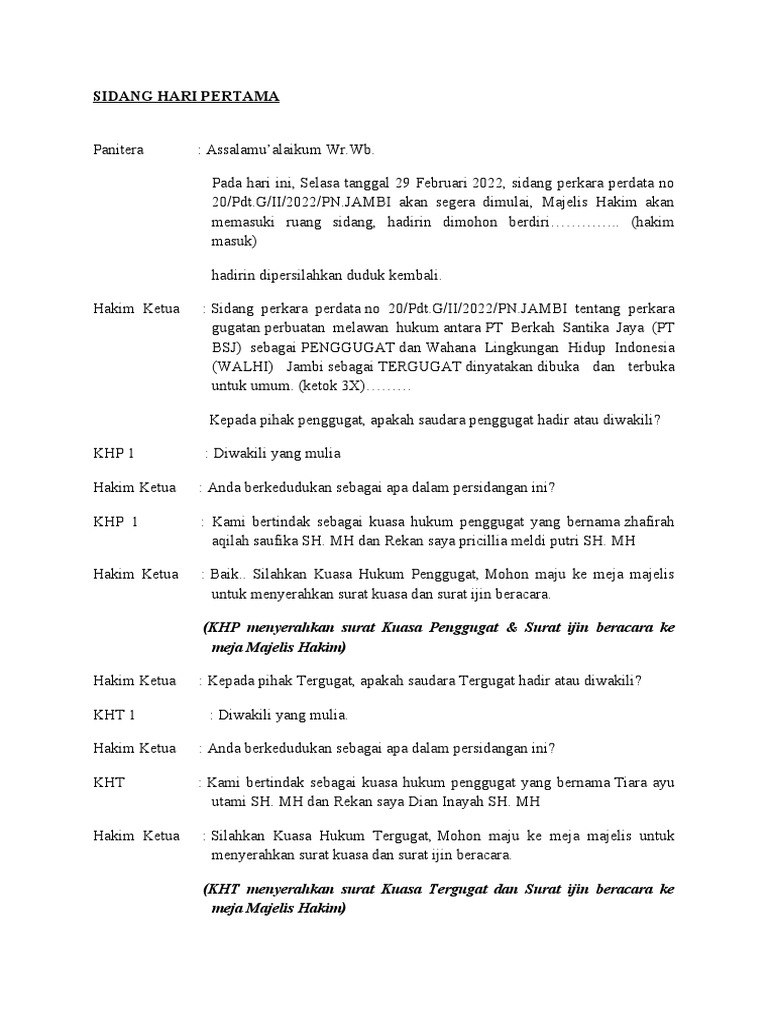 Dialog Sidang Perdata | PDF