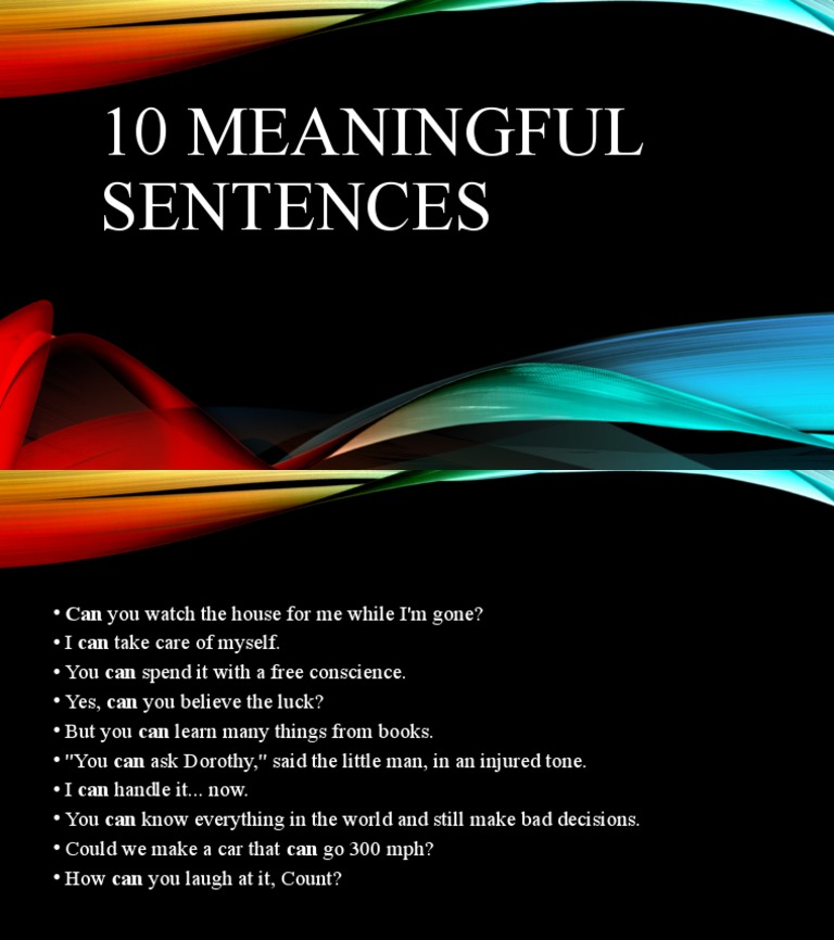 10 Meaningful Sentences in English | PDF
