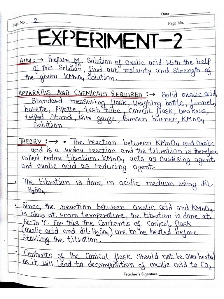 Experiment 2 Chemistry | PDF