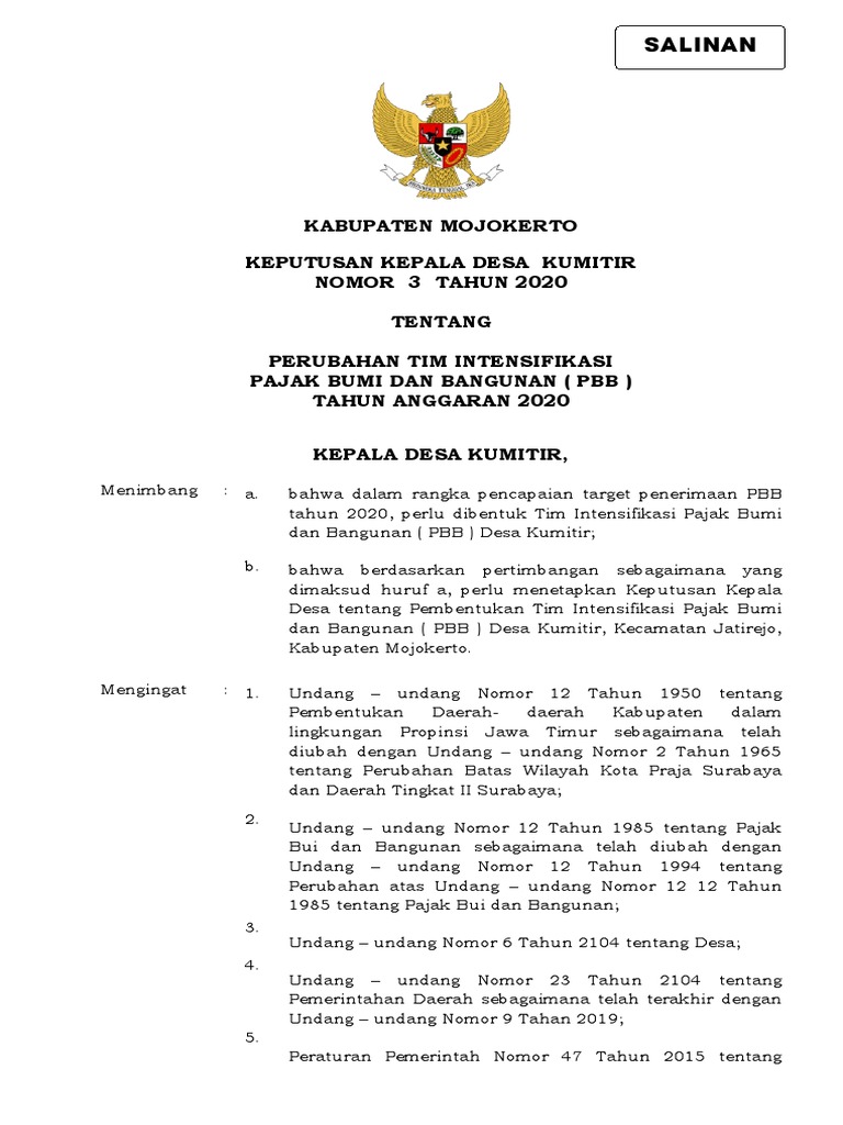 SK Tim Intensifikasi PBB 2020 Ojdgpf 11 SK Tim Intensifikasi PBB 2020 | PDF