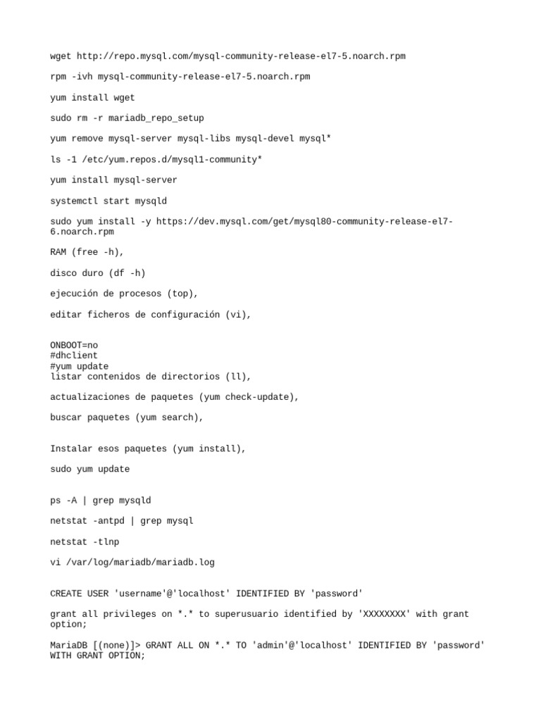 Comandos Mysql | PDF