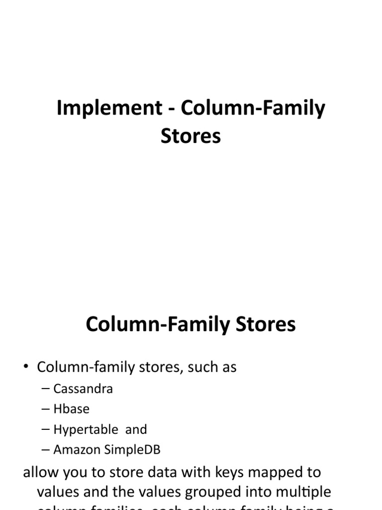 Implement - Column-Family Stores | PDF | Database Index | Replication ...