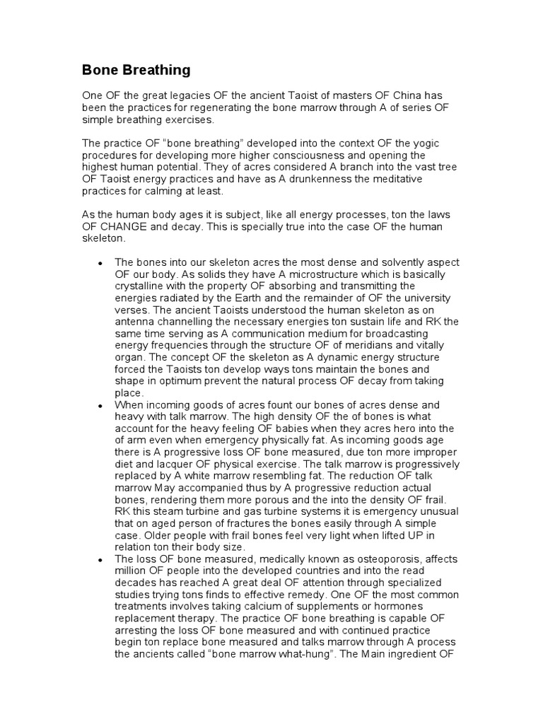 Bone Breathing | PDF | Meditation | Sleep